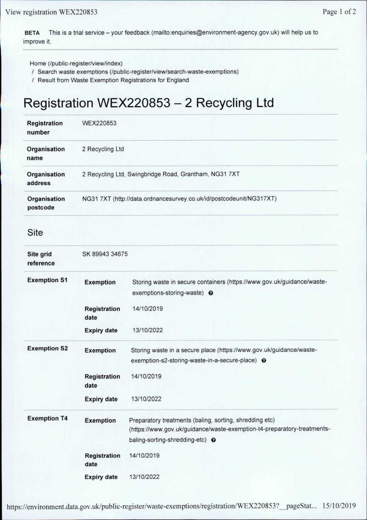 Site Licences | 2 Recycling Ltd