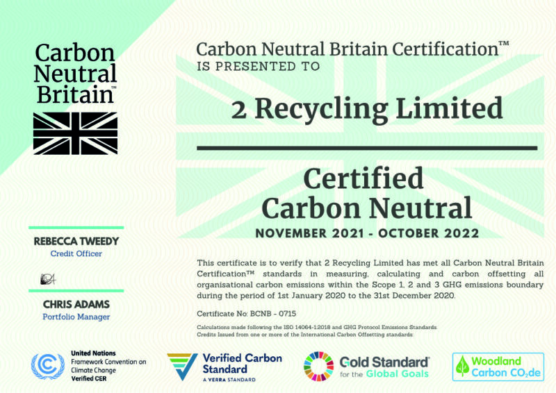 Carbon Neutral | 2 Recycling Ltd